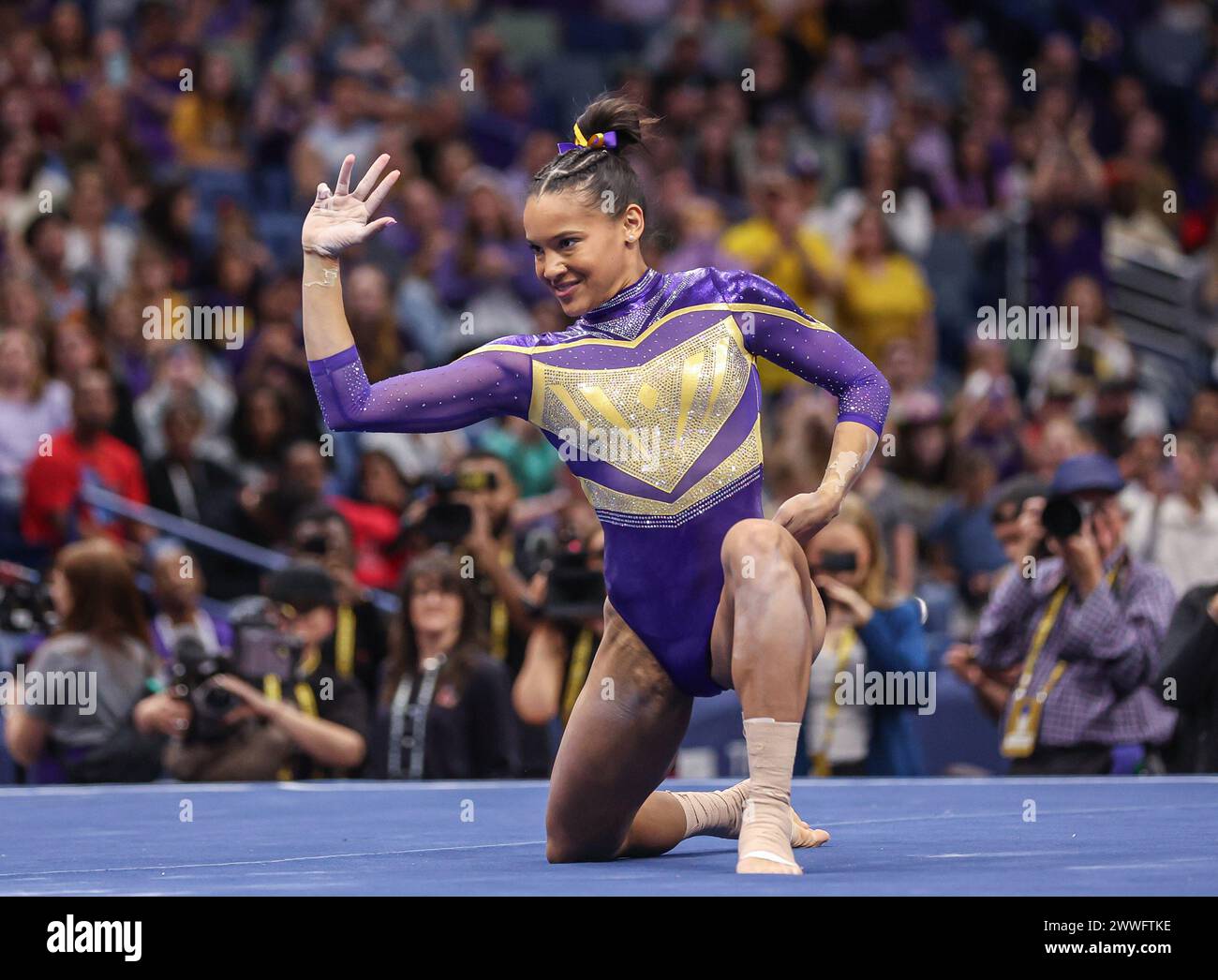 March 23, 2024: LSU's Haleigh Bryant competes on the floor exercise ...