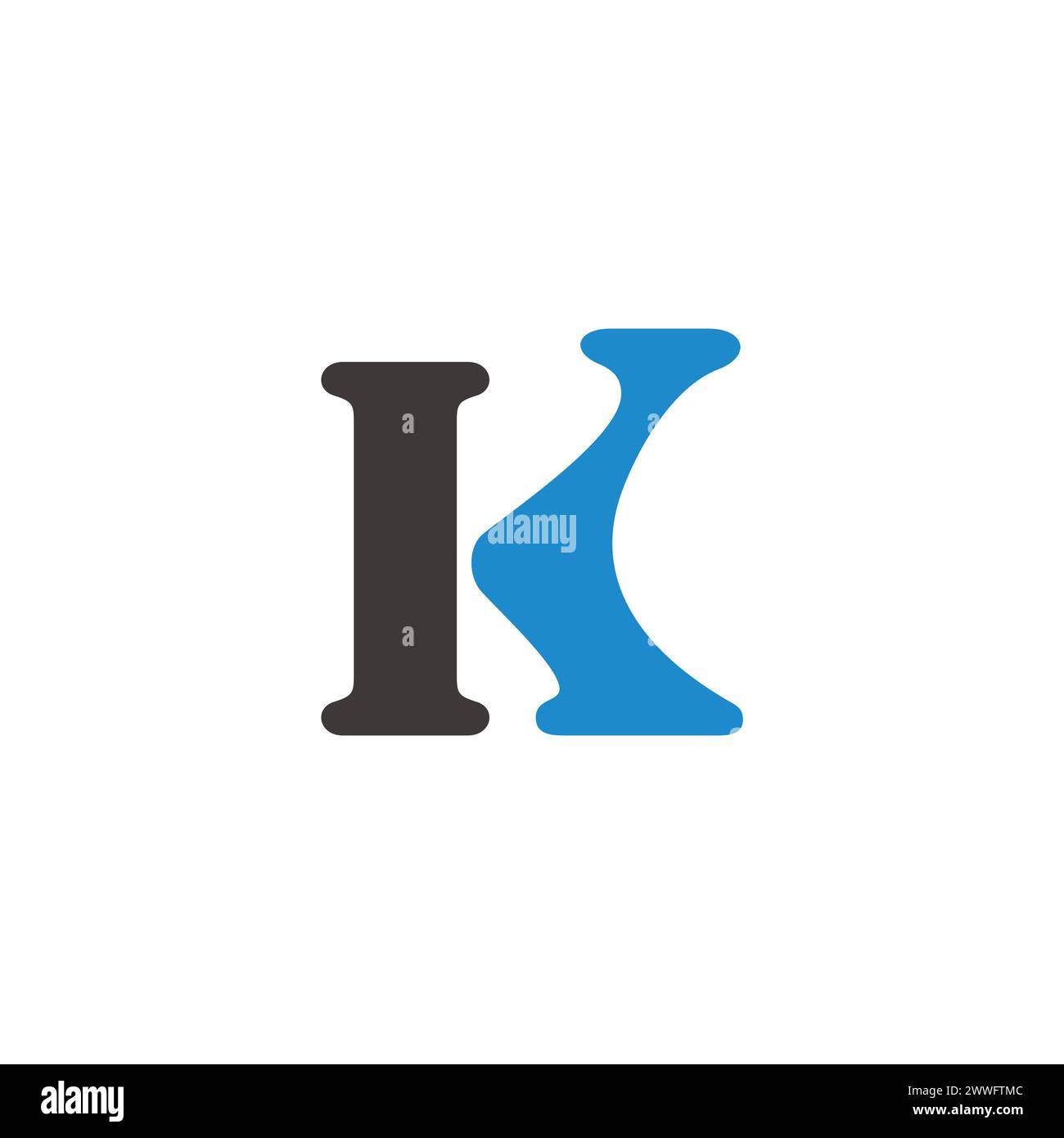 letter k abstract blue river symbol logo vector Stock Vector Image ...