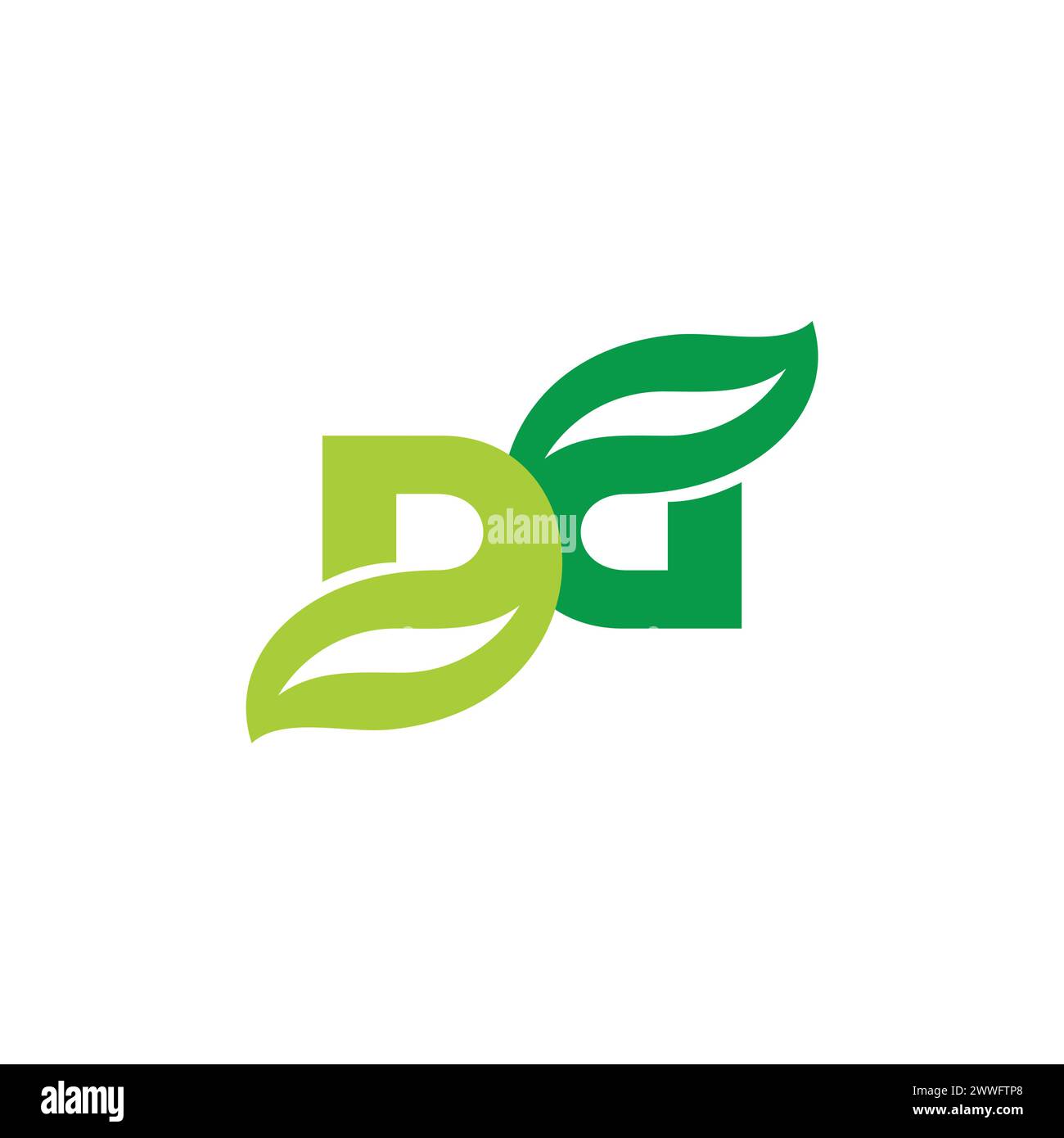 letter dg colorful green leaf simple logo vector Stock Vector Image ...