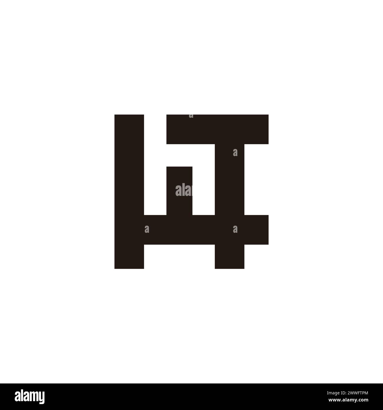 letter ht negative space square logo vector Stock Vector Image & Art ...