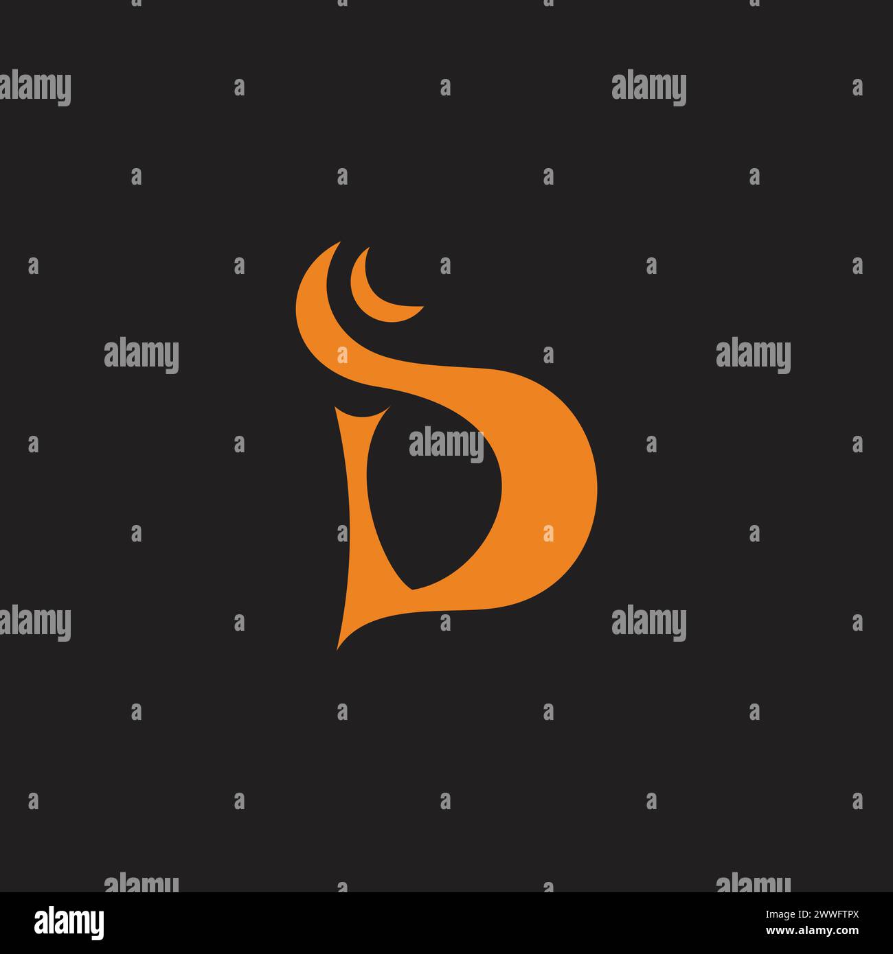 letter d moon night simple curve logo vector Stock Vector Image & Art ...