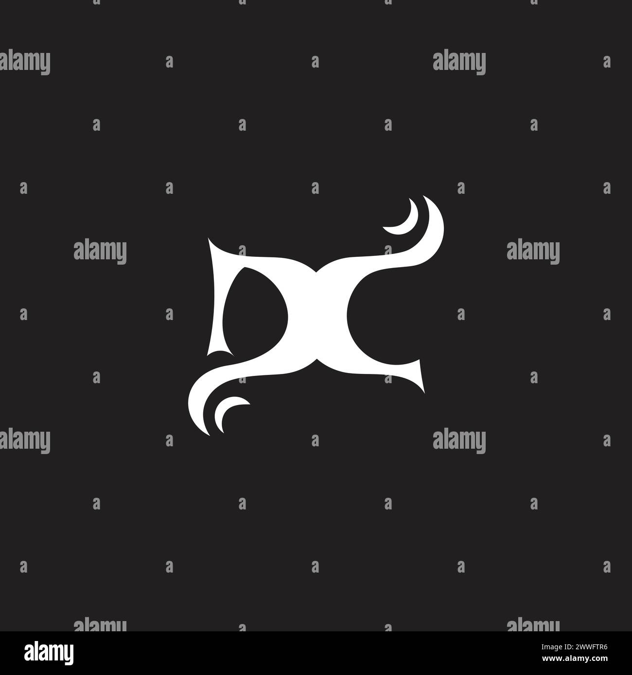 letter pc abstract curves motion logo vector Stock Vector Image & Art ...