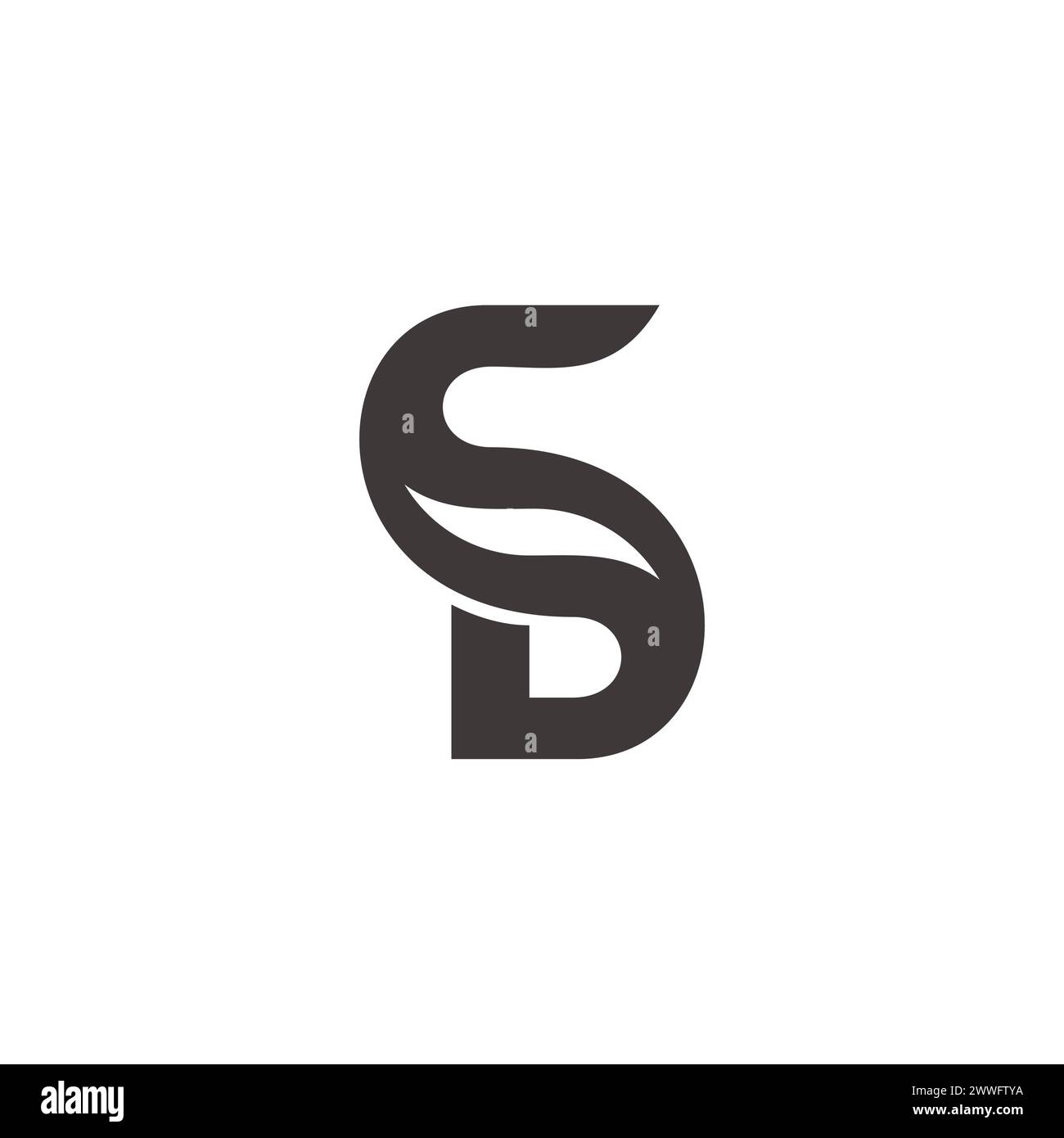 letter sd curves motion abstract unique logo vector Stock Vector Image ...