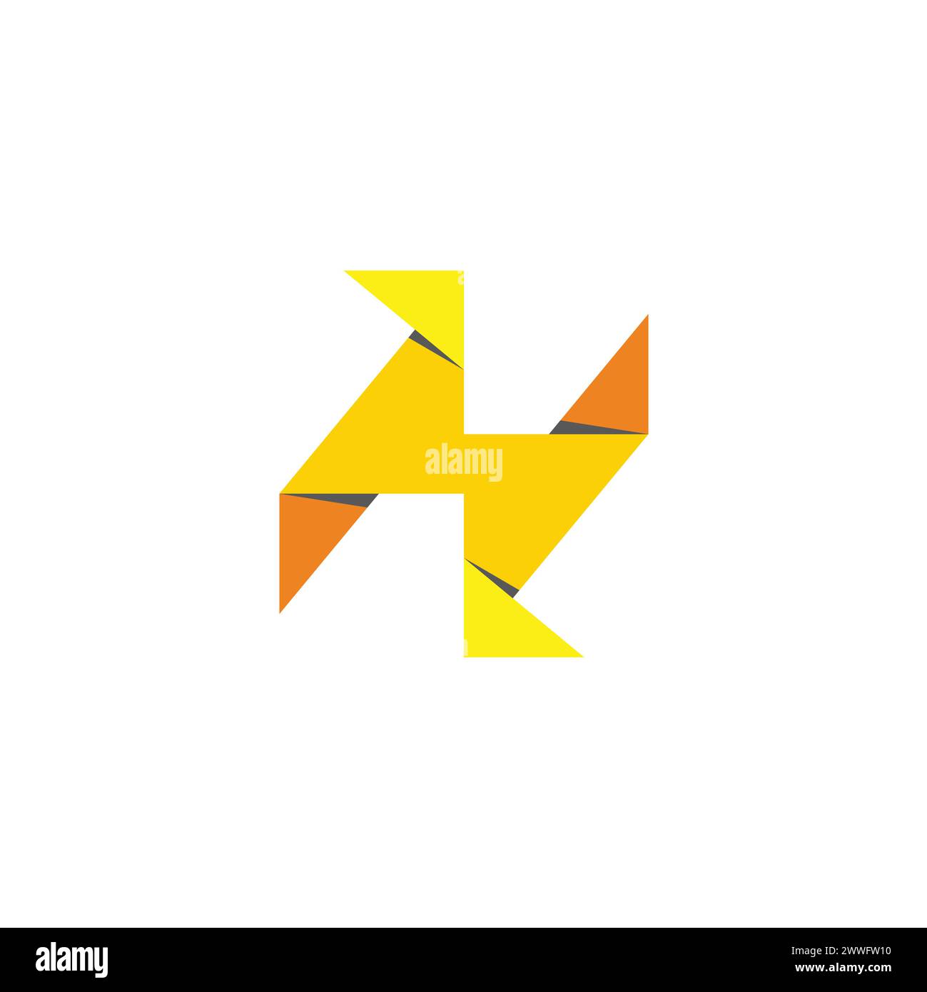 thunder bolt paper fold 3d shadow logo vector Stock Vector Image & Art ...
