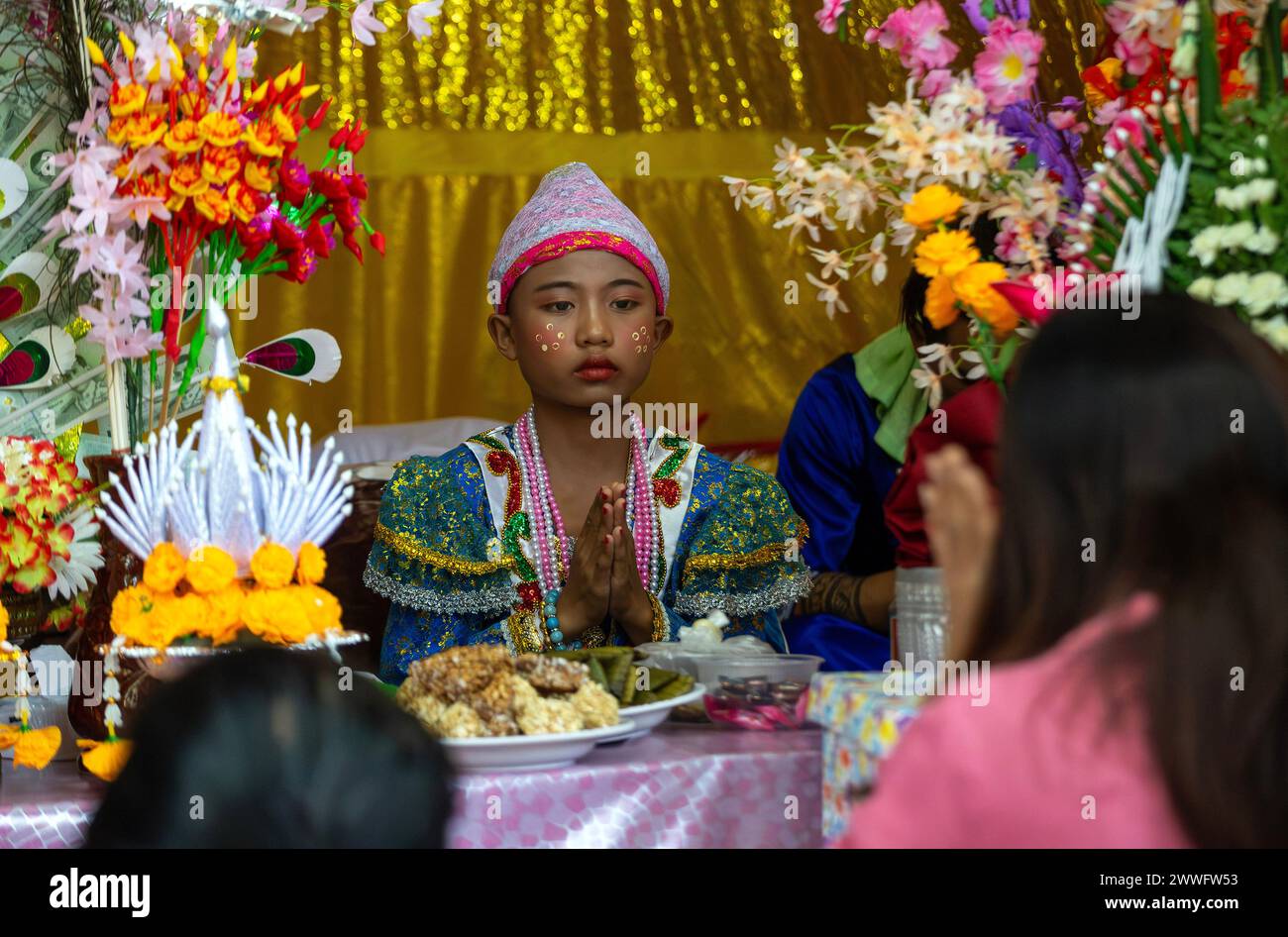 Chiang Mai, Thailand. 23rd Mar, 2024. A young ethnic Shan boy seen ...