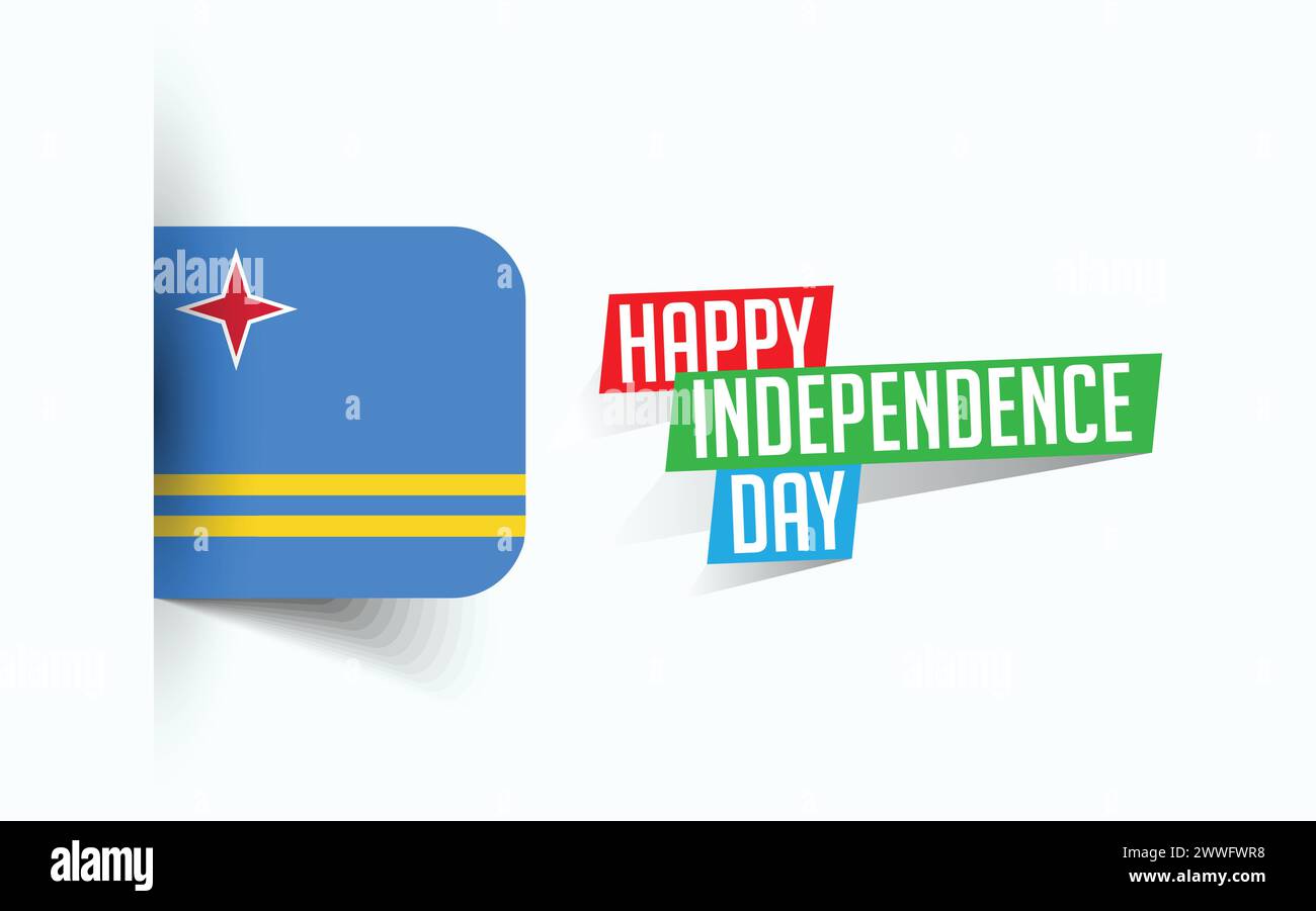 Happy Independence Day of Aruba Vector illustration, national day ...