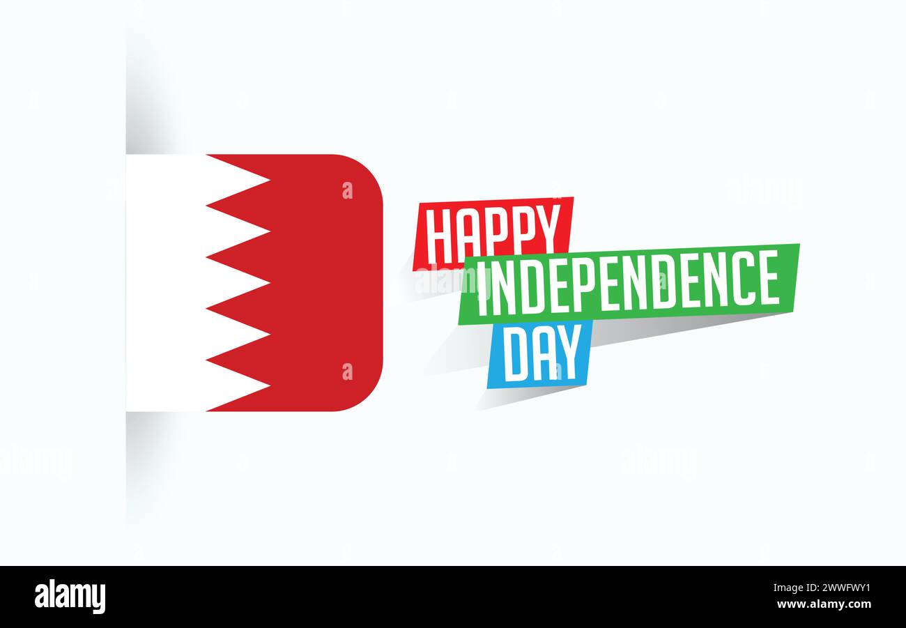 Happy Independence Day of Bahrain Vector illustration, national day ...