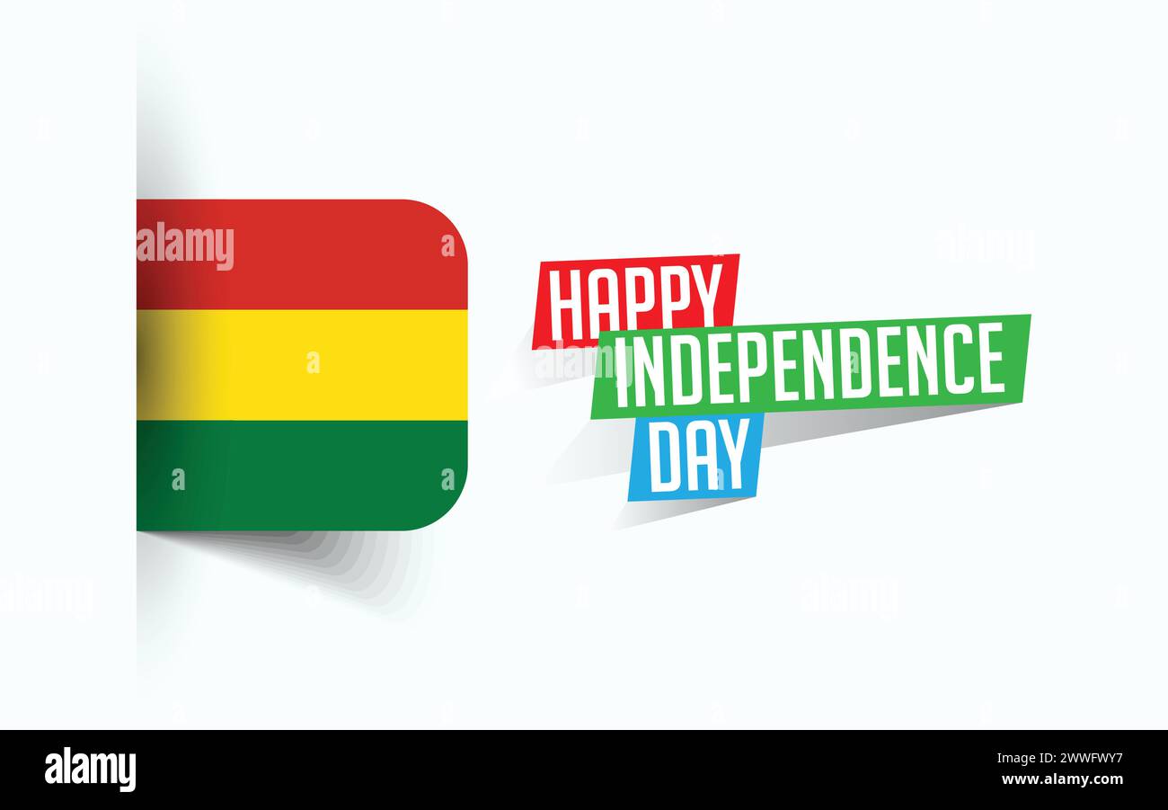 Happy Independence Day of Bolivia Vector illustration, national day ...