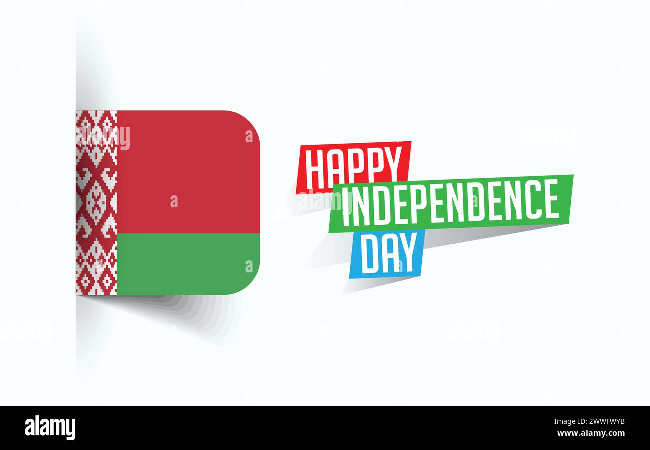 Happy Independence Day of Belarus Vector illustration, national day ...