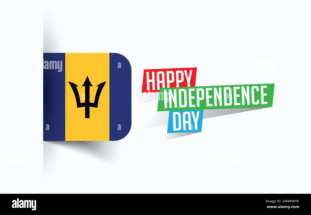 Happy Independence Day of Barbados Vector illustration, national day ...