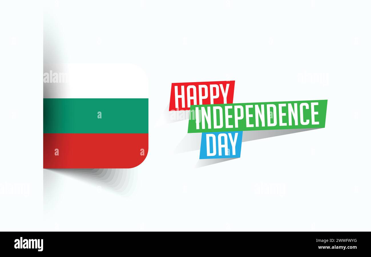 Happy Independence Day of Bulgaria Vector illustration, national day poster, greeting template ...