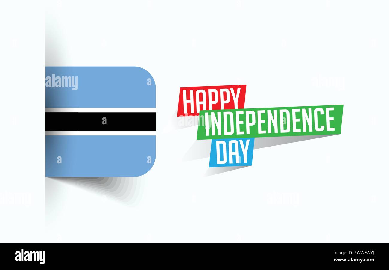 Happy Independence Day of Botswana Vector illustration, national day ...