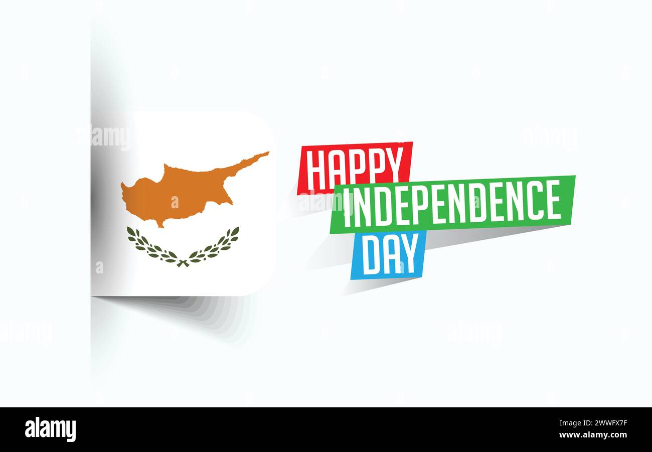 Happy Independence Day of Cyprus Vector illustration, national day ...