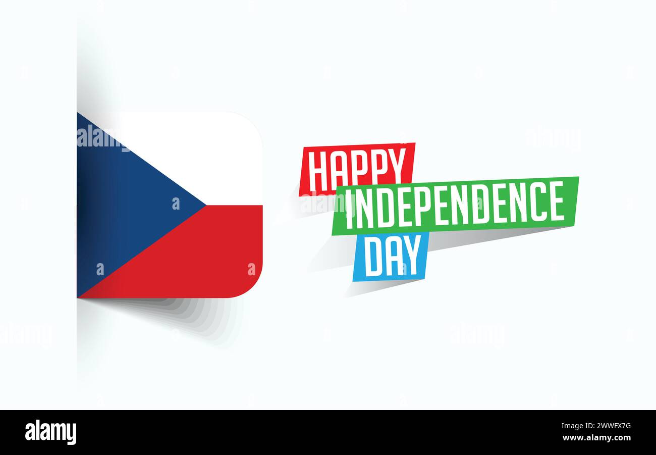 Happy Independence Day of Czechia Vector illustration, national day ...