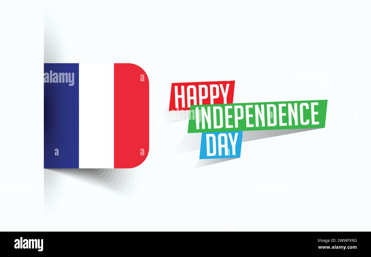 Happy Independence Day of France Vector illustration, national day ...