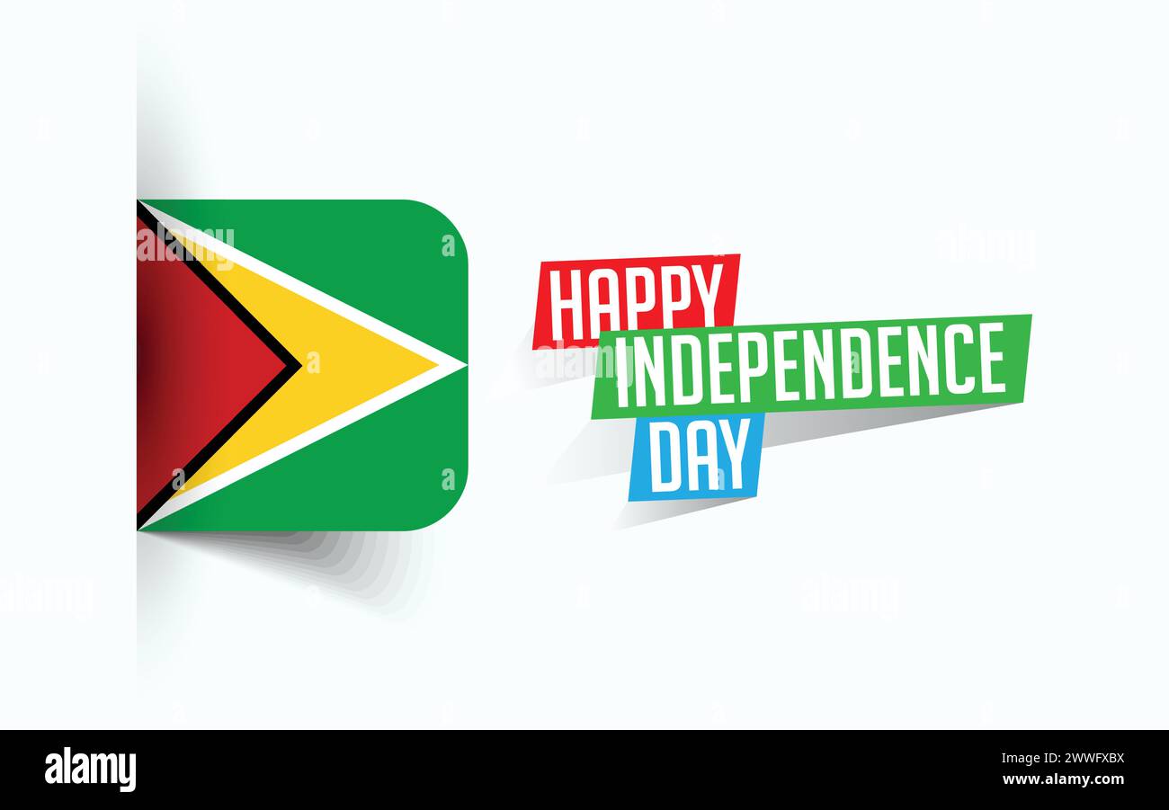 Happy Independence Day of Guyana Vector illustration, national day poster, greeting template ...
