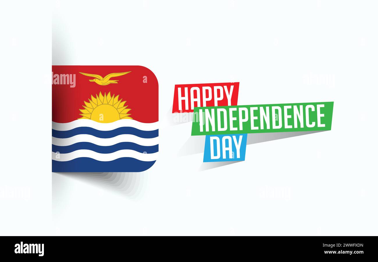 Happy Independence Day of Kiribati Vector illustration, national day ...