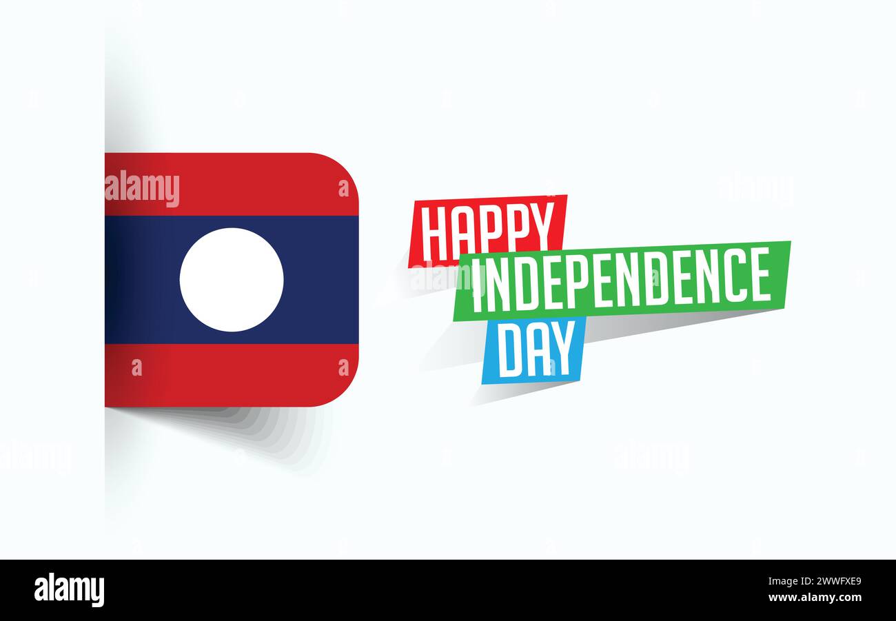 Happy Independence Day of Laos Vector illustration, national day poster ...