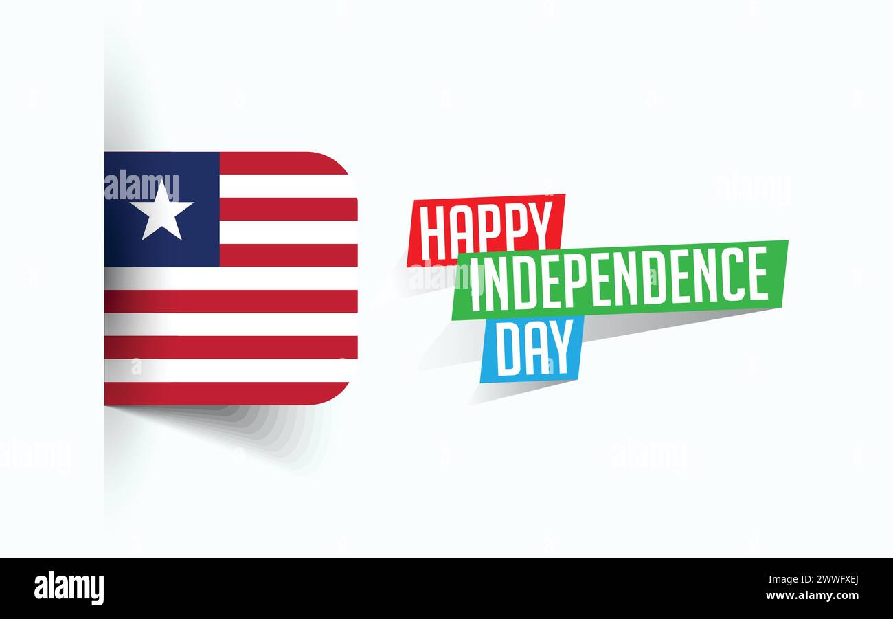 Happy Independence Day of Liberia Vector illustration, national day ...