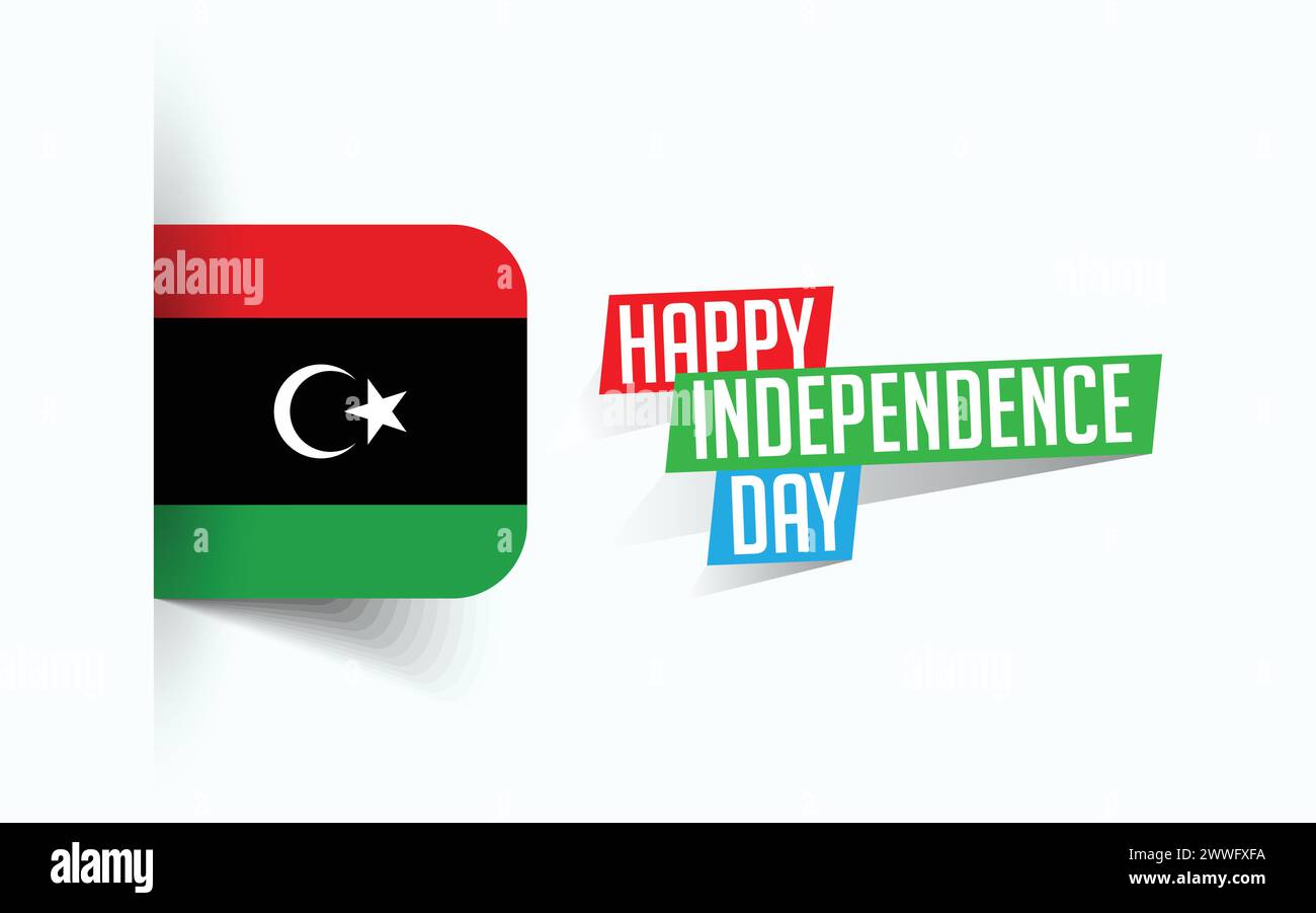 Happy Independence Day of Libya Vector illustration, national day ...