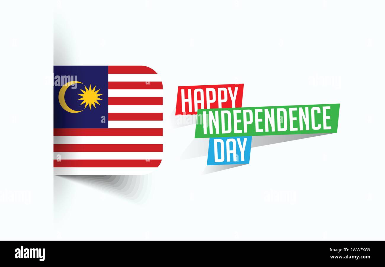 Happy Independence Day of Malaysia Vector illustration, national day ...