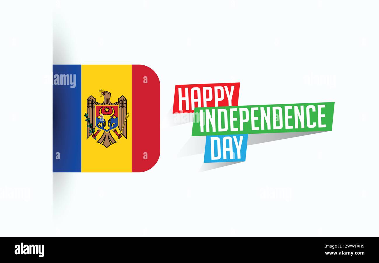 Happy Independence Day of Moldova Vector illustration, national day ...