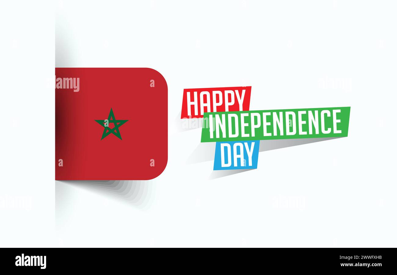 Happy Independence Day of Morocco Vector illustration, national day ...