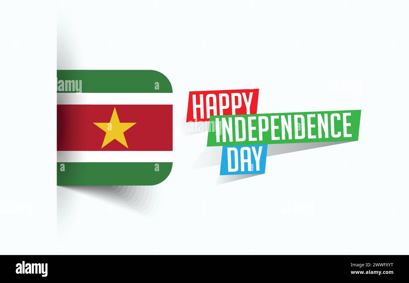Happy Independence Day of Suriname Vector illustration, national day ...