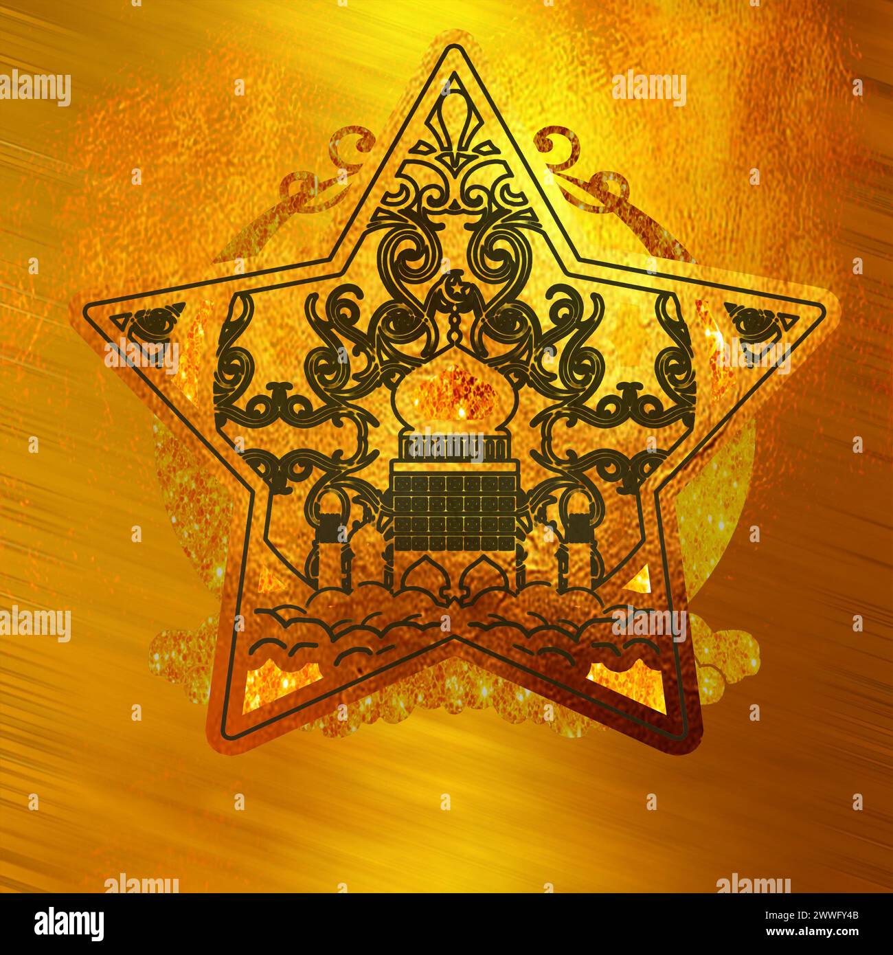 Golden mosque shape design hi-res stock photography and images - Alamy