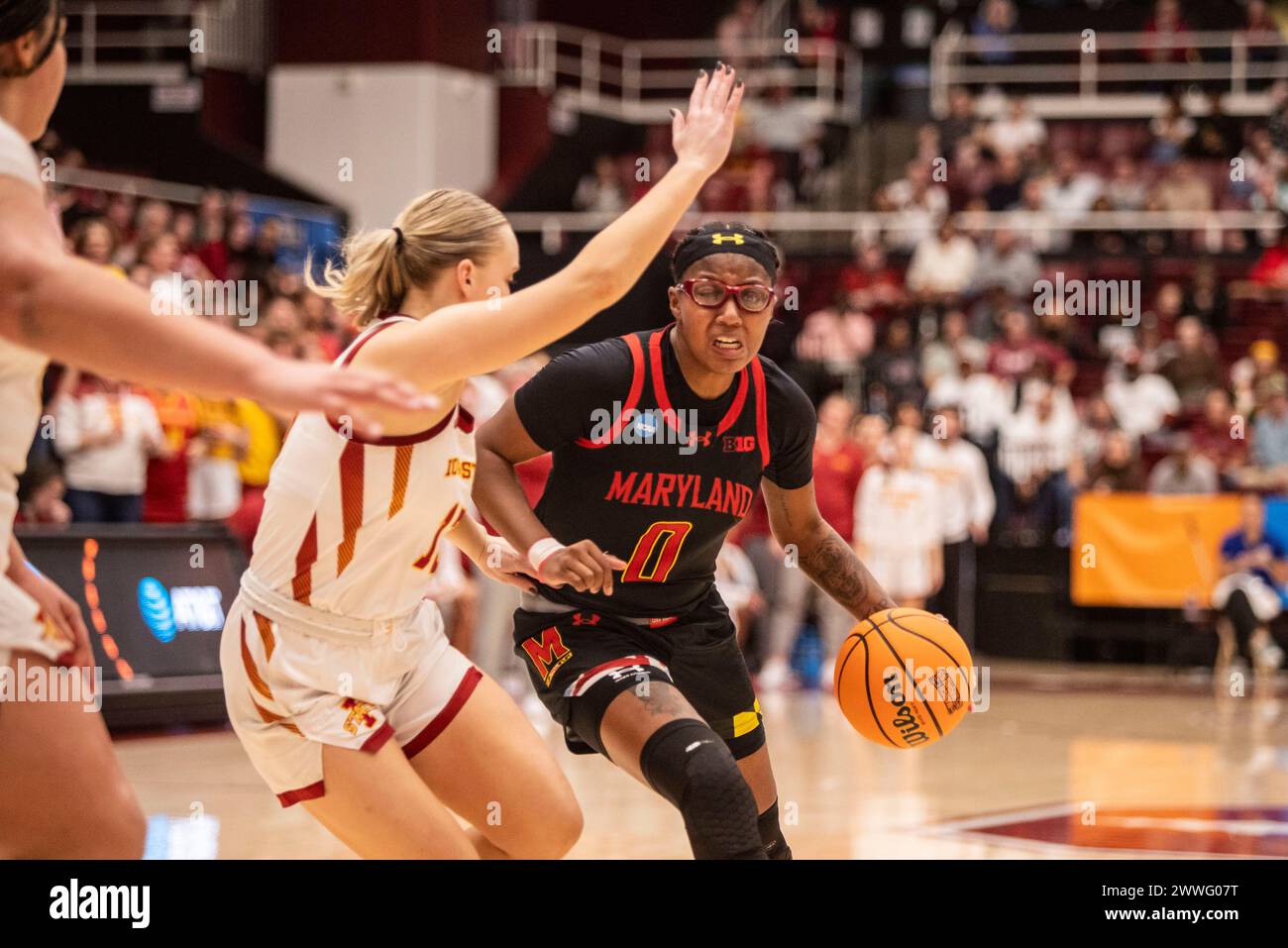 Palo Alto, CA, USA. 22nd Mar, 2024. A. Maryland guard Shyanne Sellers ...