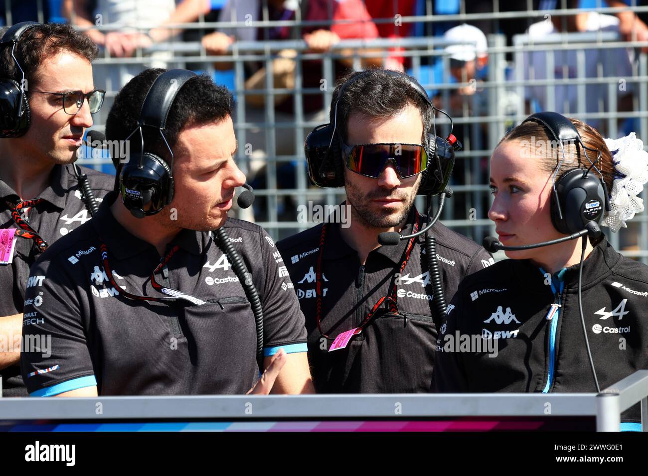 Melbourne, Australia. 24th Mar, 2024. Alpine F1 Team on the grid. 24.03 ...