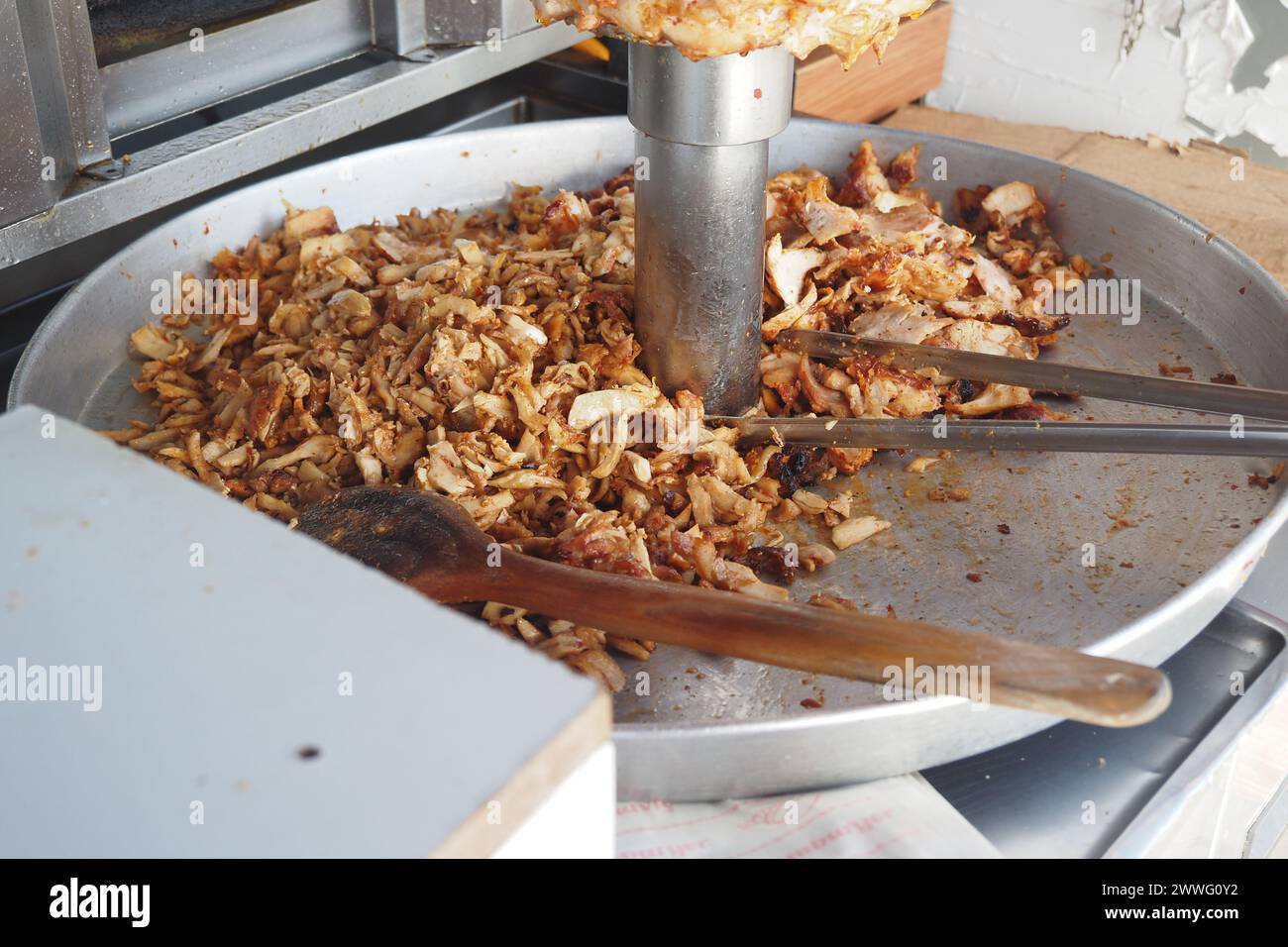 rotating traditional gyros meat close up Stock Photo - Alamy