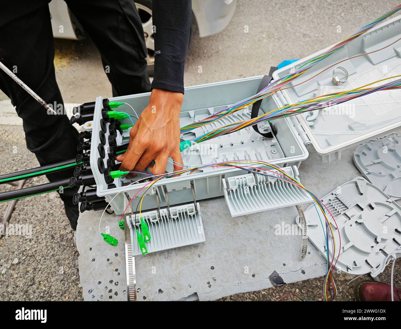 Scene of the Unifi USW Flex utility Box outdoor by the street pole ...