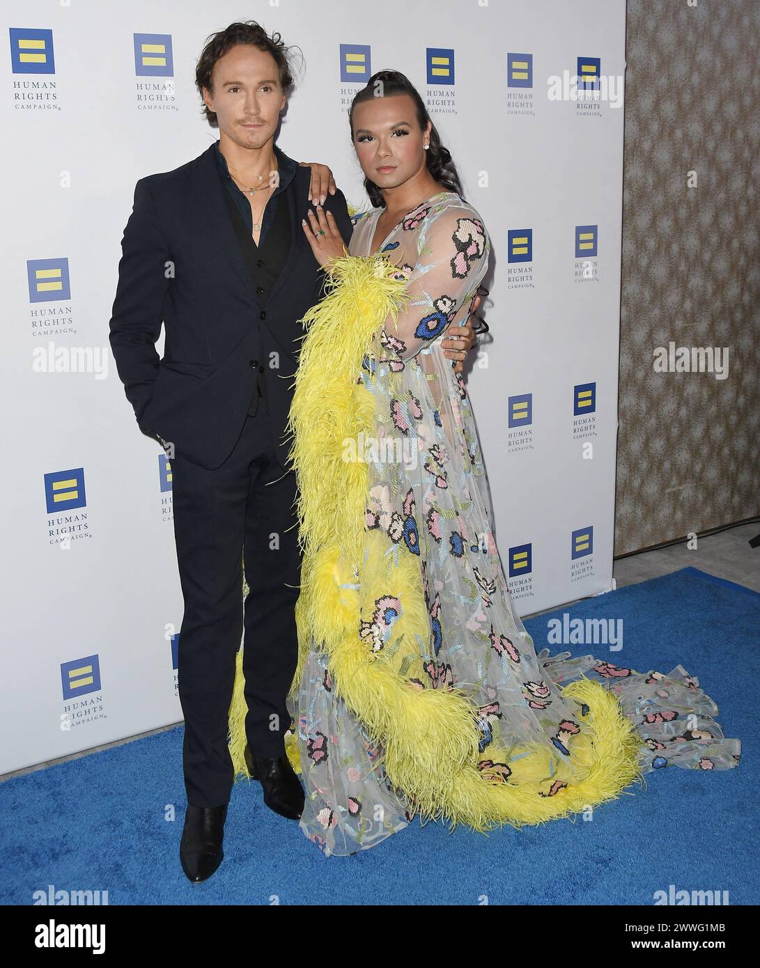 Los Angeles, USA. 24th Mar, 2024. (L-R) Luke Lowrey and Damian Terriquez at the Human Rights ...