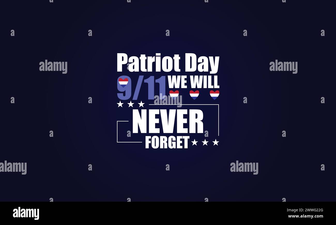 Patriot Day 9/11 text with usa flag illustration design Stock Vector ...