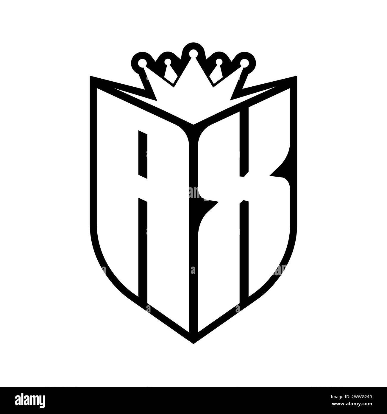 AX Letter bold monogram with shield shape and sharp crown inside shield ...