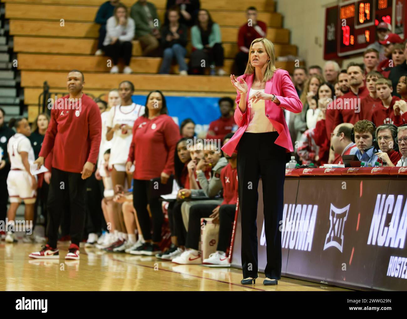 Bloomington, United States. 23rd Mar, 2024. Oklahoma University coach ...