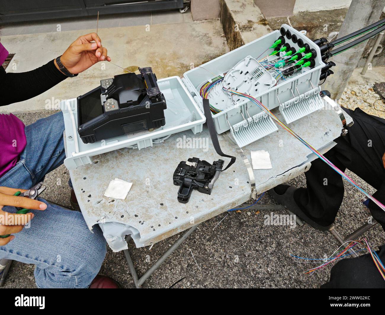 Scene of the Unifi USW Flex utility Box outdoor by the street pole ...