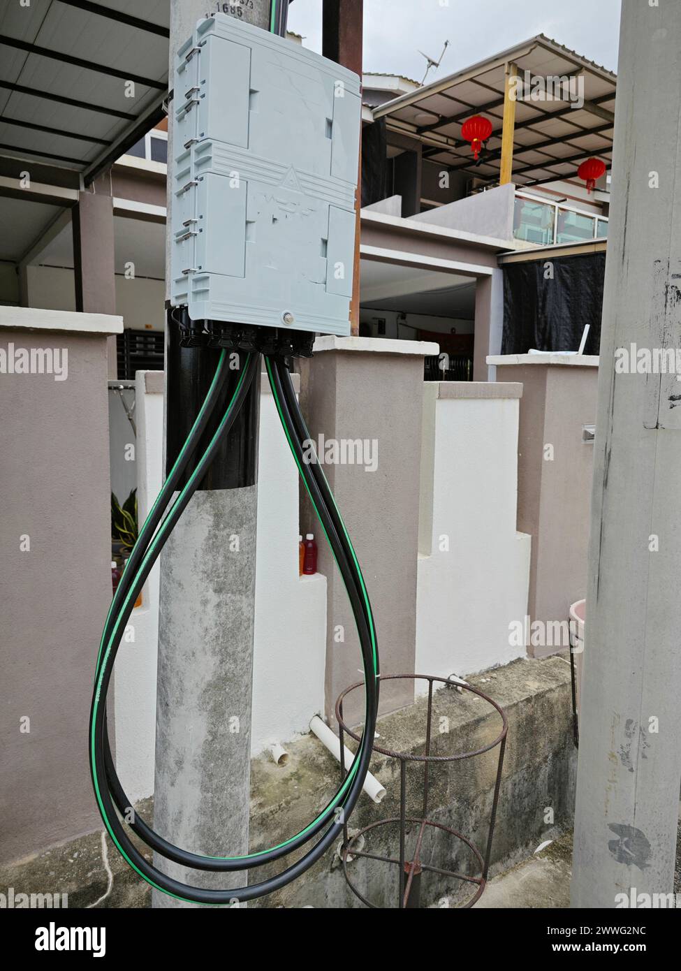 Scene of the Unifi USW Flex utility Box outdoor by the street pole ...