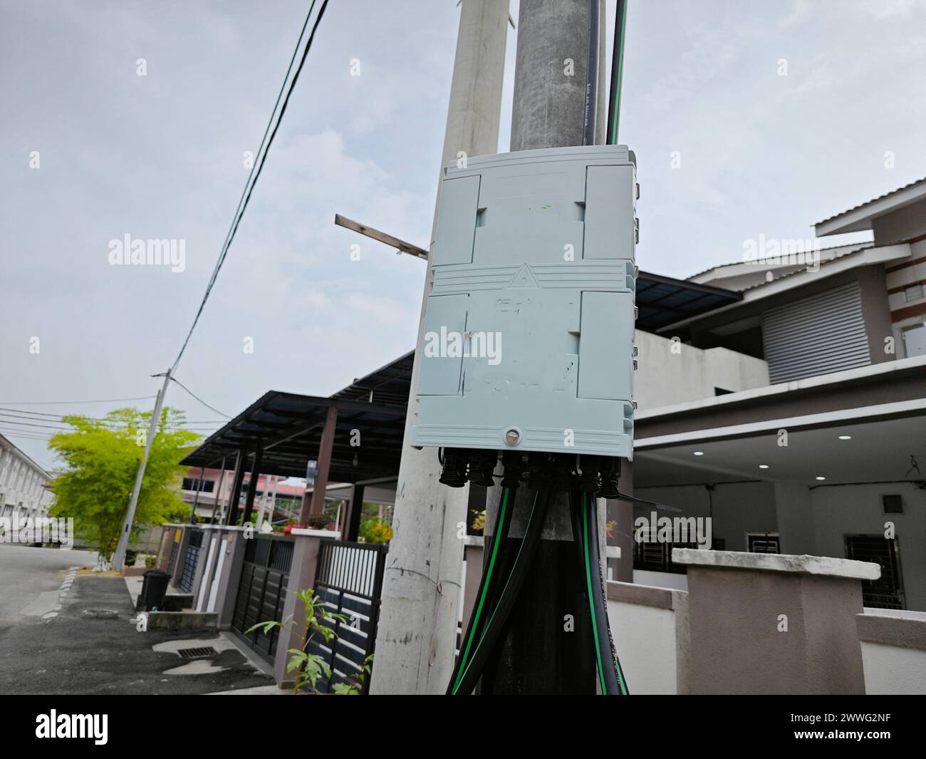 Scene of the Unifi USW Flex utility Box outdoor by the street pole ...