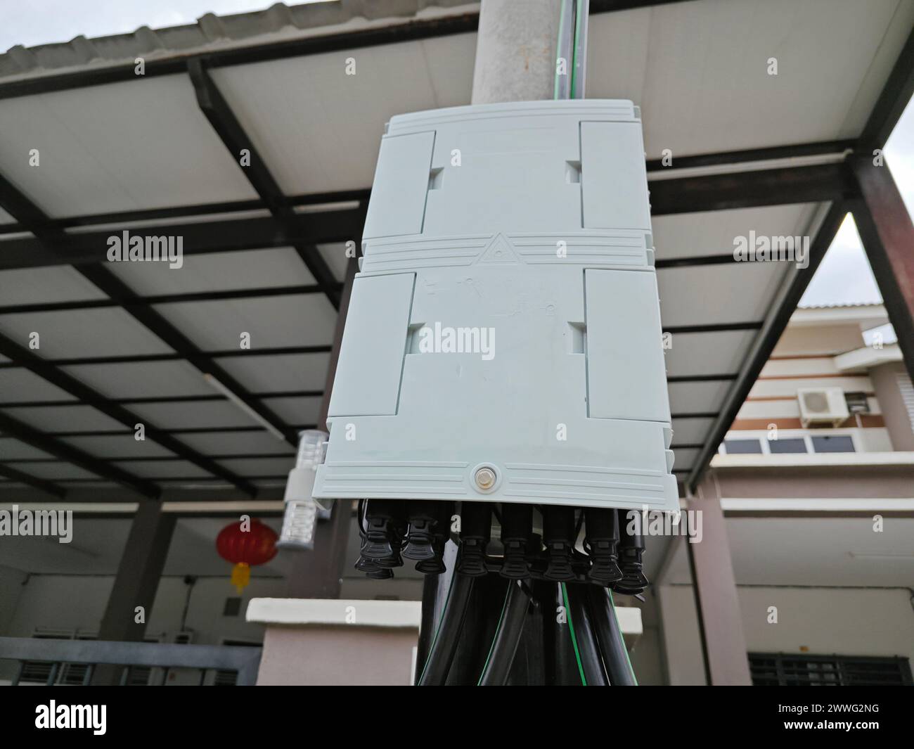 Scene of the Unifi USW Flex utility Box outdoor by the street pole ...