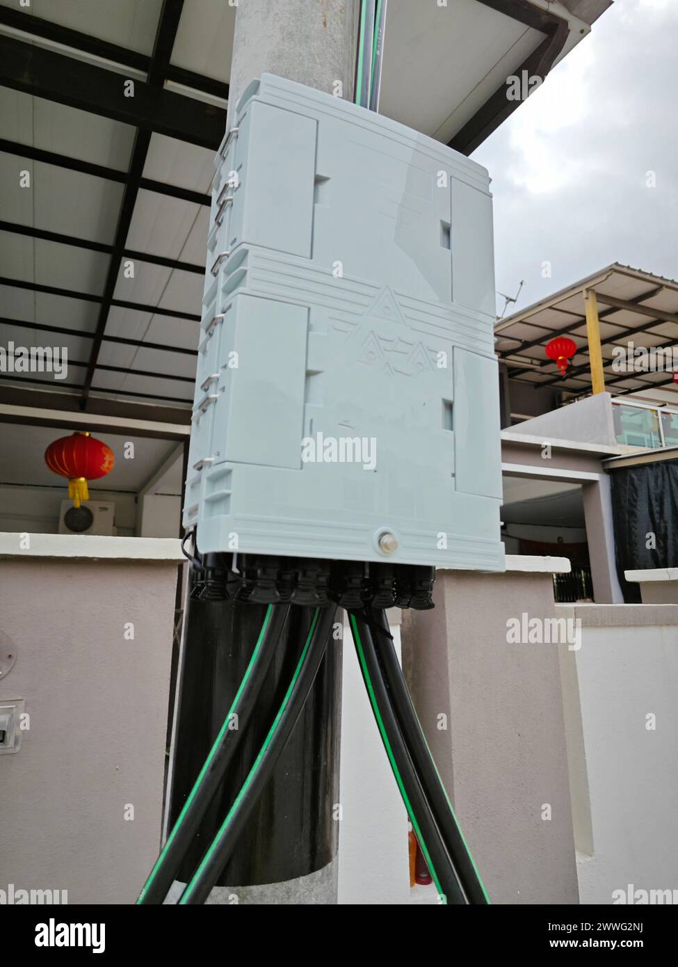 Scene of the Unifi USW Flex utility Box outdoor by the street pole ...