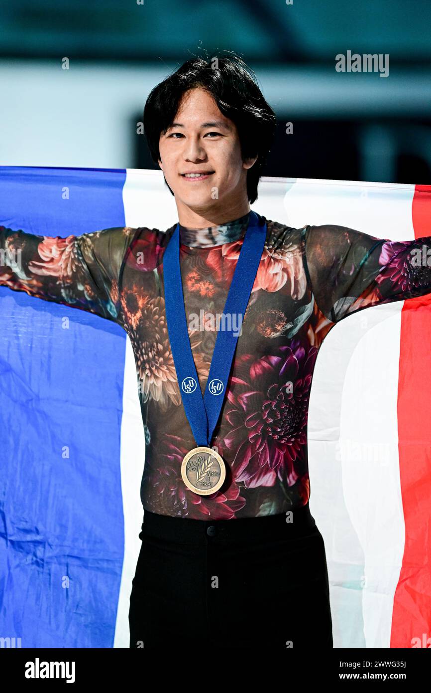 Men Awards, Adam SIAO HIM FA (FRA) third place, during Victory Ceremony ...