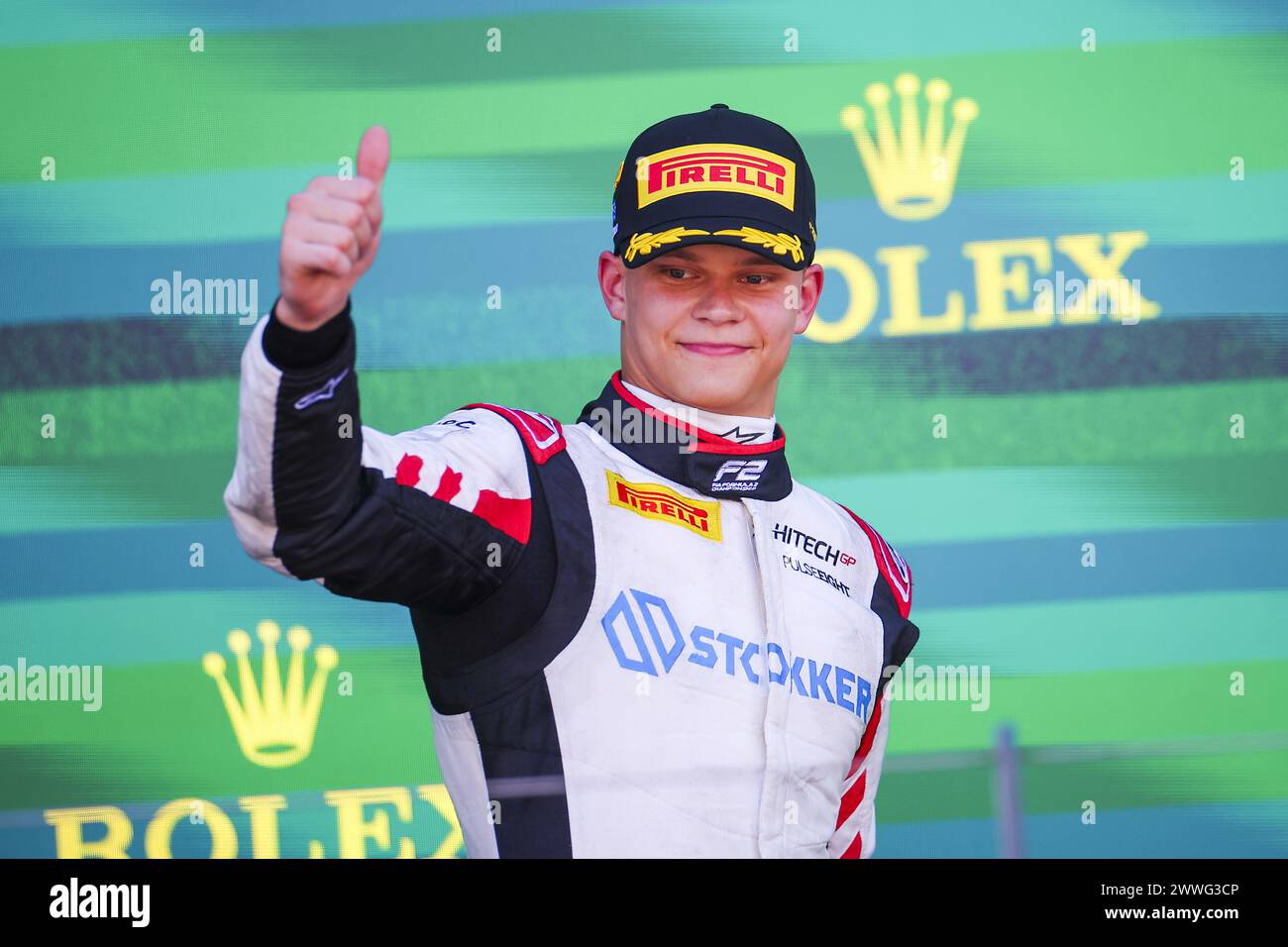 Podium, ARON Paul (est), Hitech Pulse-Eigt, Dallara F2 2024, portrait ...