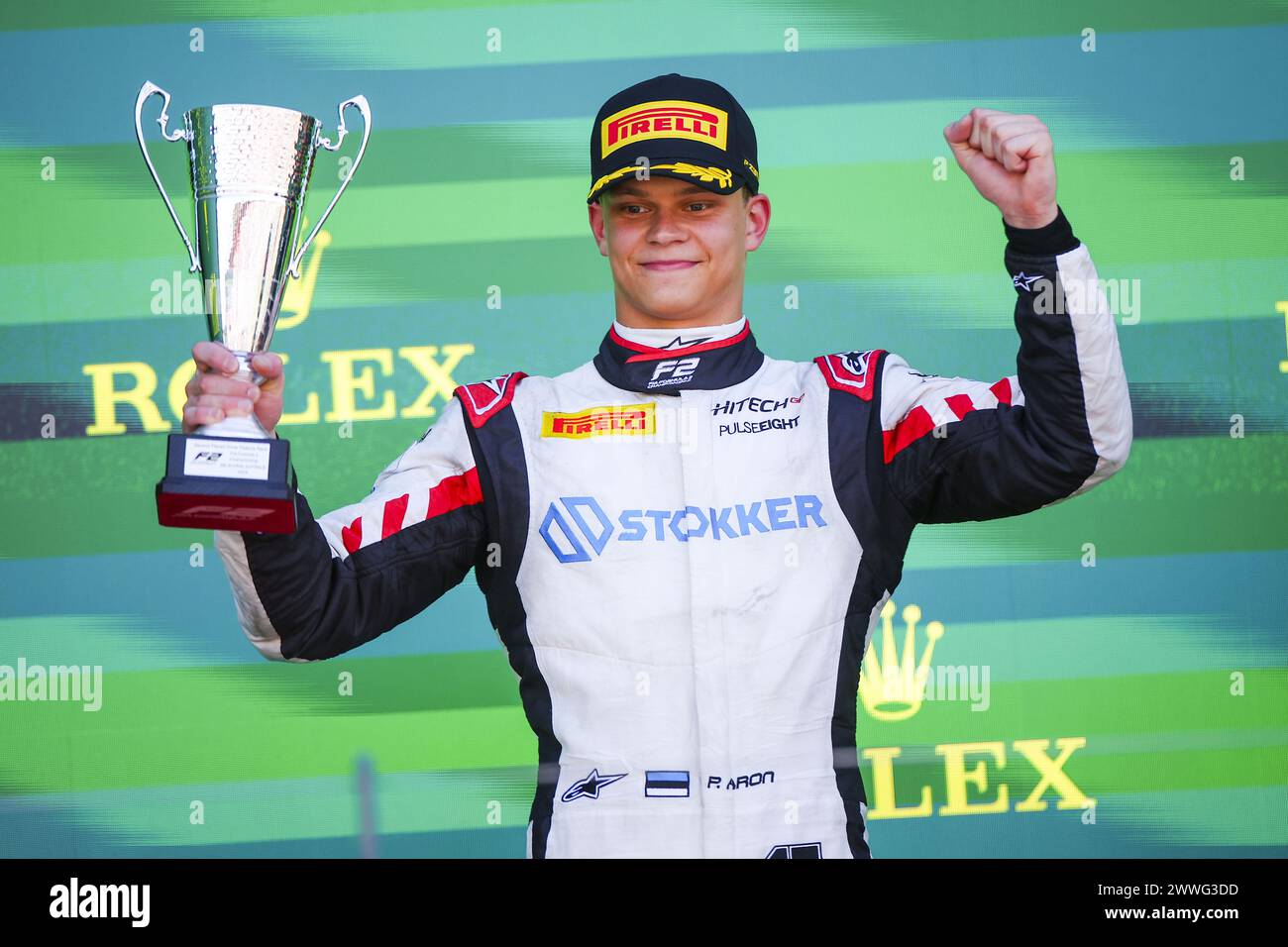 Podium, ARON Paul (est), Hitech Pulse-Eigt, Dallara F2 2024, portrait ...