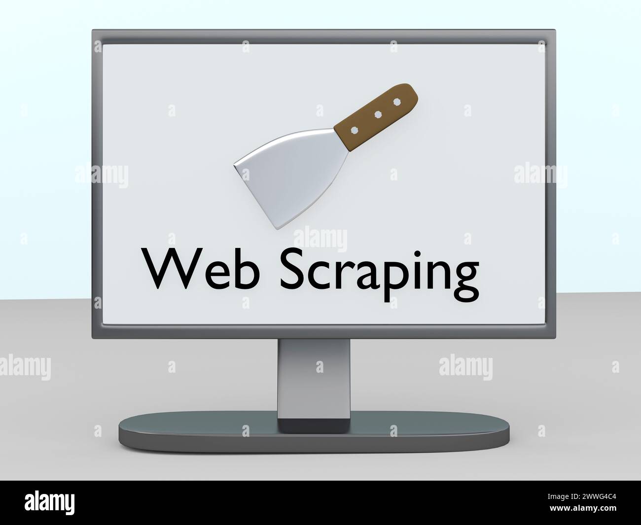 3D illustration of a scraper on pc screen, titled as Web Scraping Stock Photo - Alamy