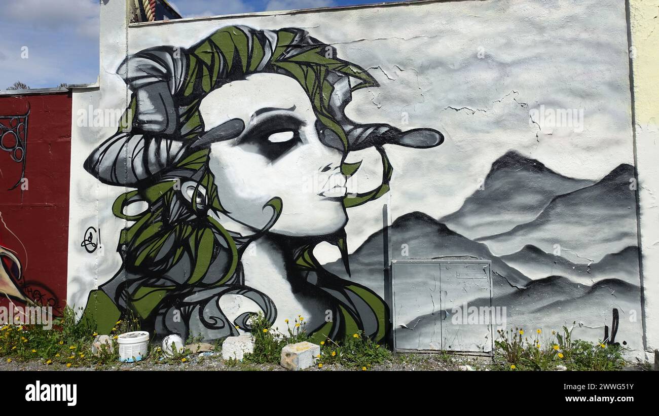 Stockholm, Snosatra, Sweden, May 23 2021. Graffiti exhibition on the ...