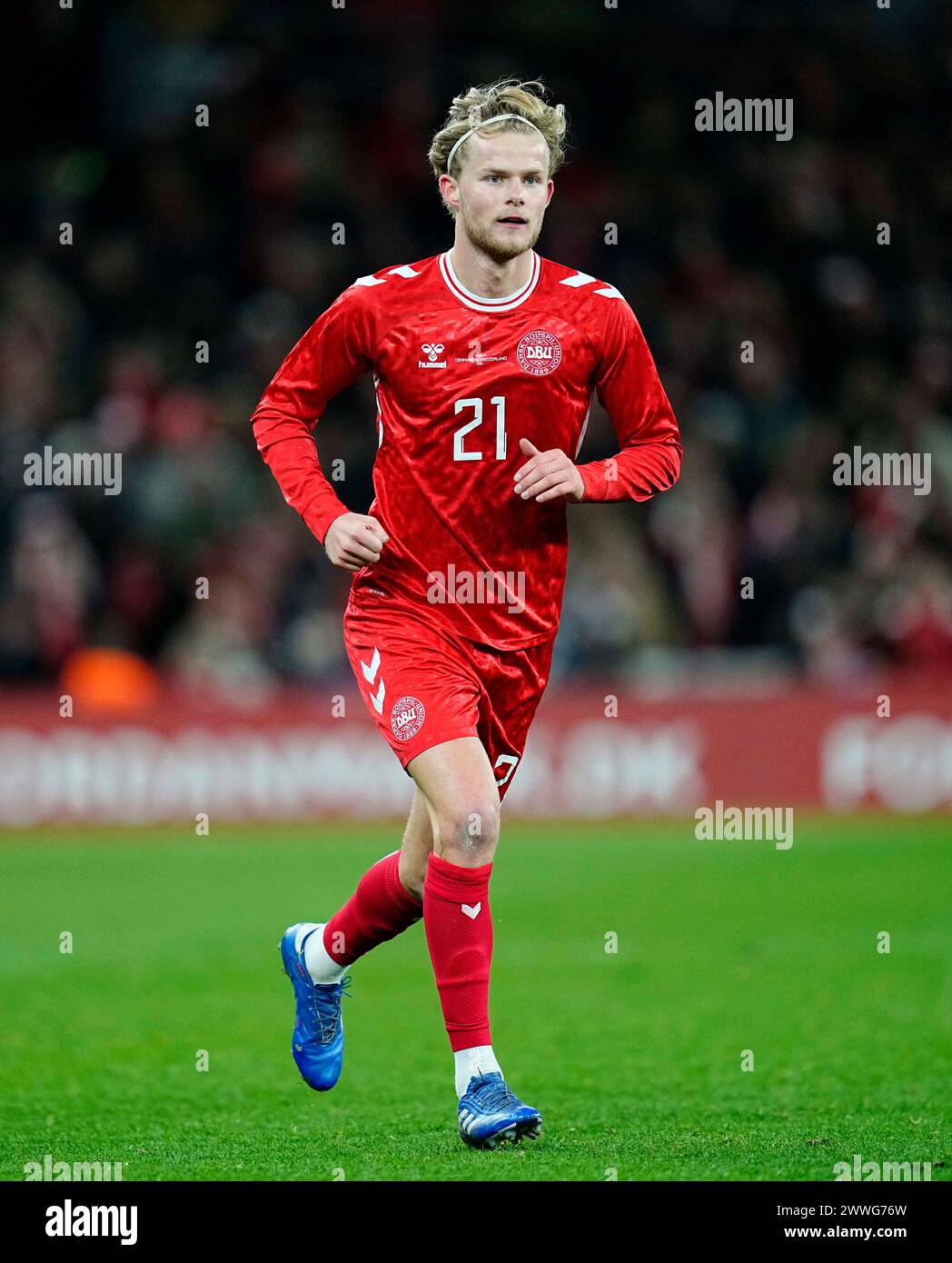 Parken, Copenhagen, Denmark. 23rd Mar, 2024. Morten Hjulmand (Denmark ...