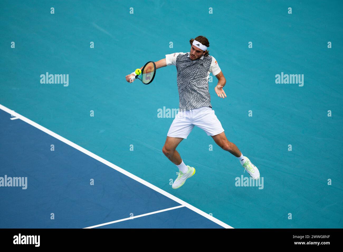 MIAMI GARDENS, FLORIDA - MARCH 23: Stefanos Tsisipas of Greece in ...