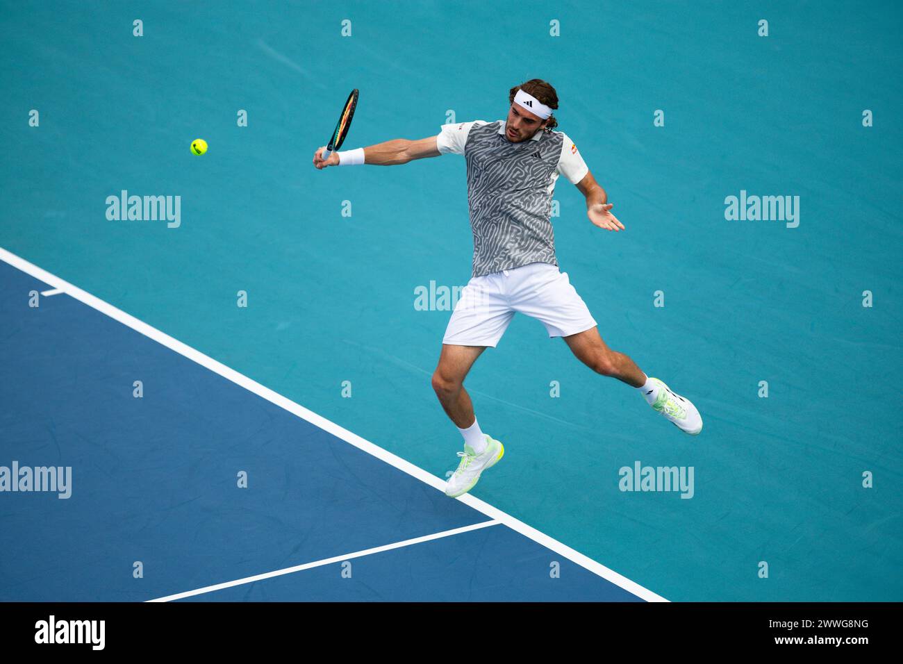 MIAMI GARDENS, FLORIDA - MARCH 23: Stefanos Tsisipas of Greece in ...